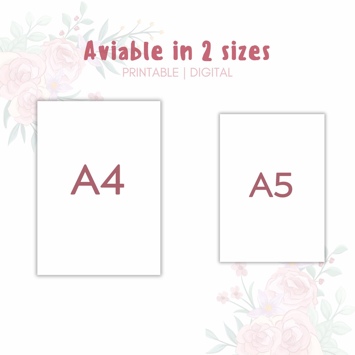 Flowers Minimal Printable Daily Planner X Habit Tracker | Daily Planner ...
