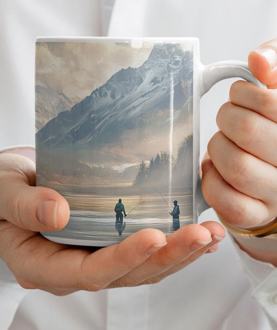 Fly Fishing Coffee Mug: Mountain River Scene, Nature Gift - Etsy
