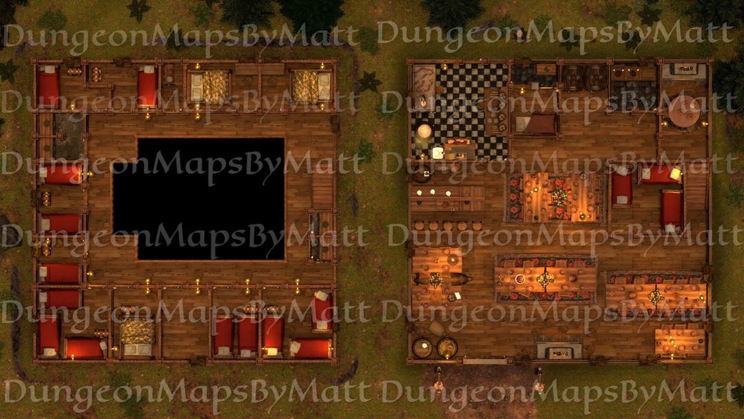Cozy Tavern and Inn Battle Map | Day & Night | Dnd, TTRPG, VTT, Fantasy ...