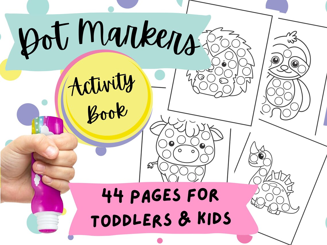 Animals Dot Marker Coloring Pages, Toddlers Coloring, Printable for ...