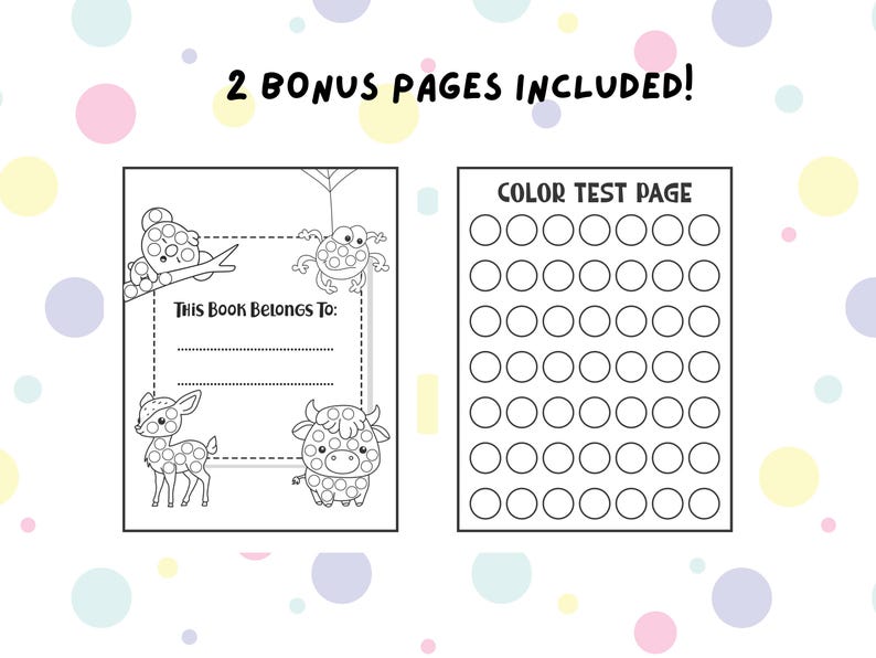 Animals Dot Marker Coloring Pages, Toddlers Coloring, Printable for ...