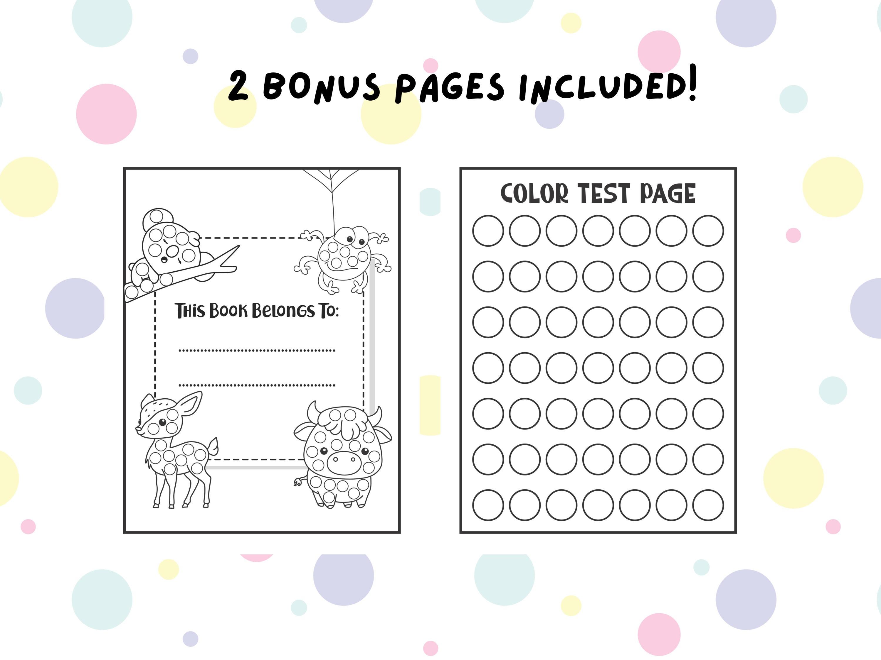 Animals Dot Marker Coloring Pages, Toddlers Coloring, Printable for ...