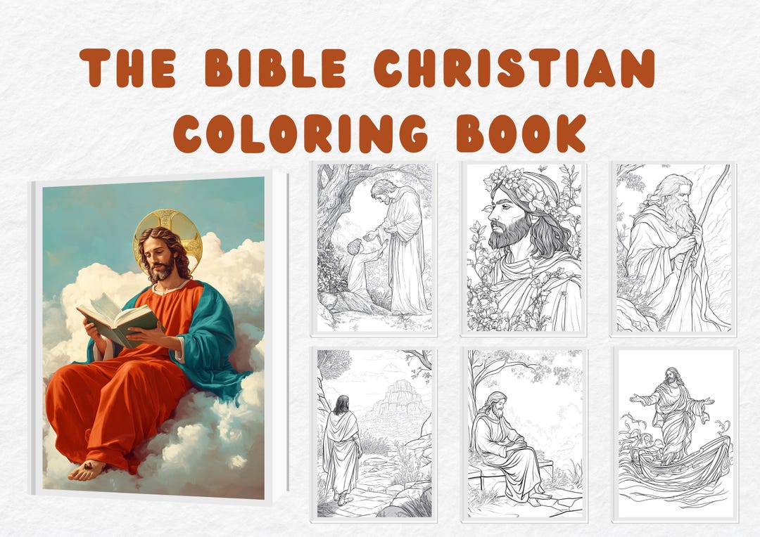 Christian Print Bundle, Bible Coloring Pages, Adult Religious Activity ...