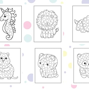 Animals Dot Marker Coloring Pages, Toddlers Coloring, Printable for ...