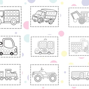 Printable Dot Marker Trucks Activity Book for Toddlers, 15 Pages ...