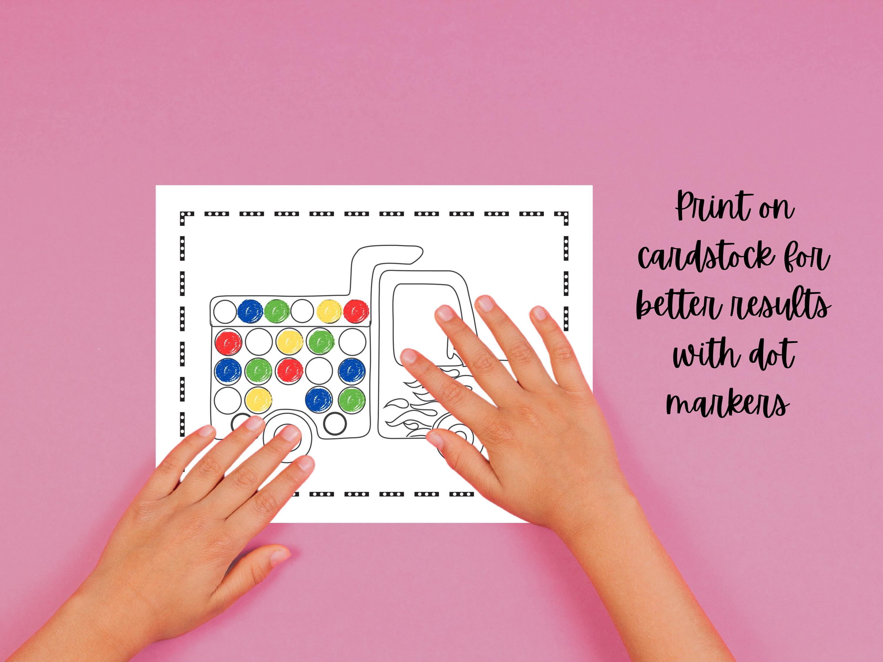 Printable Dot Marker Trucks Activity Book for Toddlers, 15 Pages ...