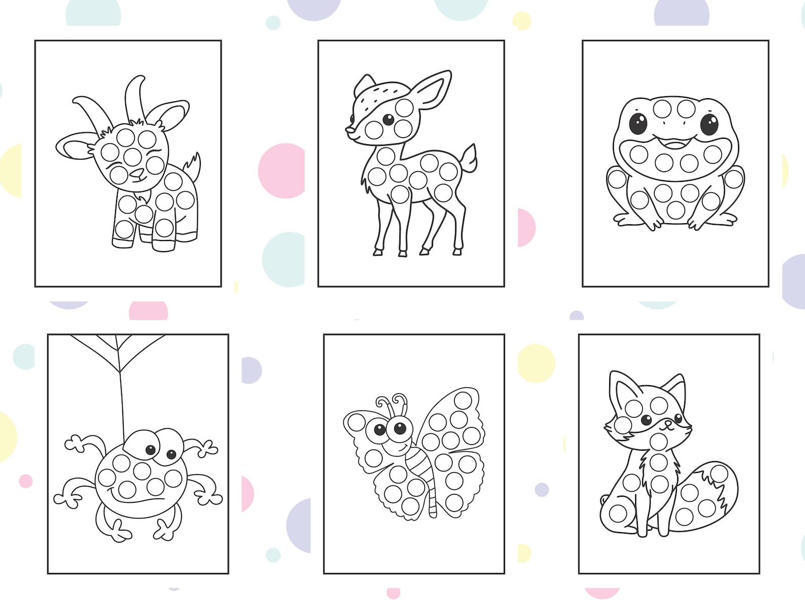 Animals Dot Marker Coloring Pages, Toddlers Coloring, Printable for ...