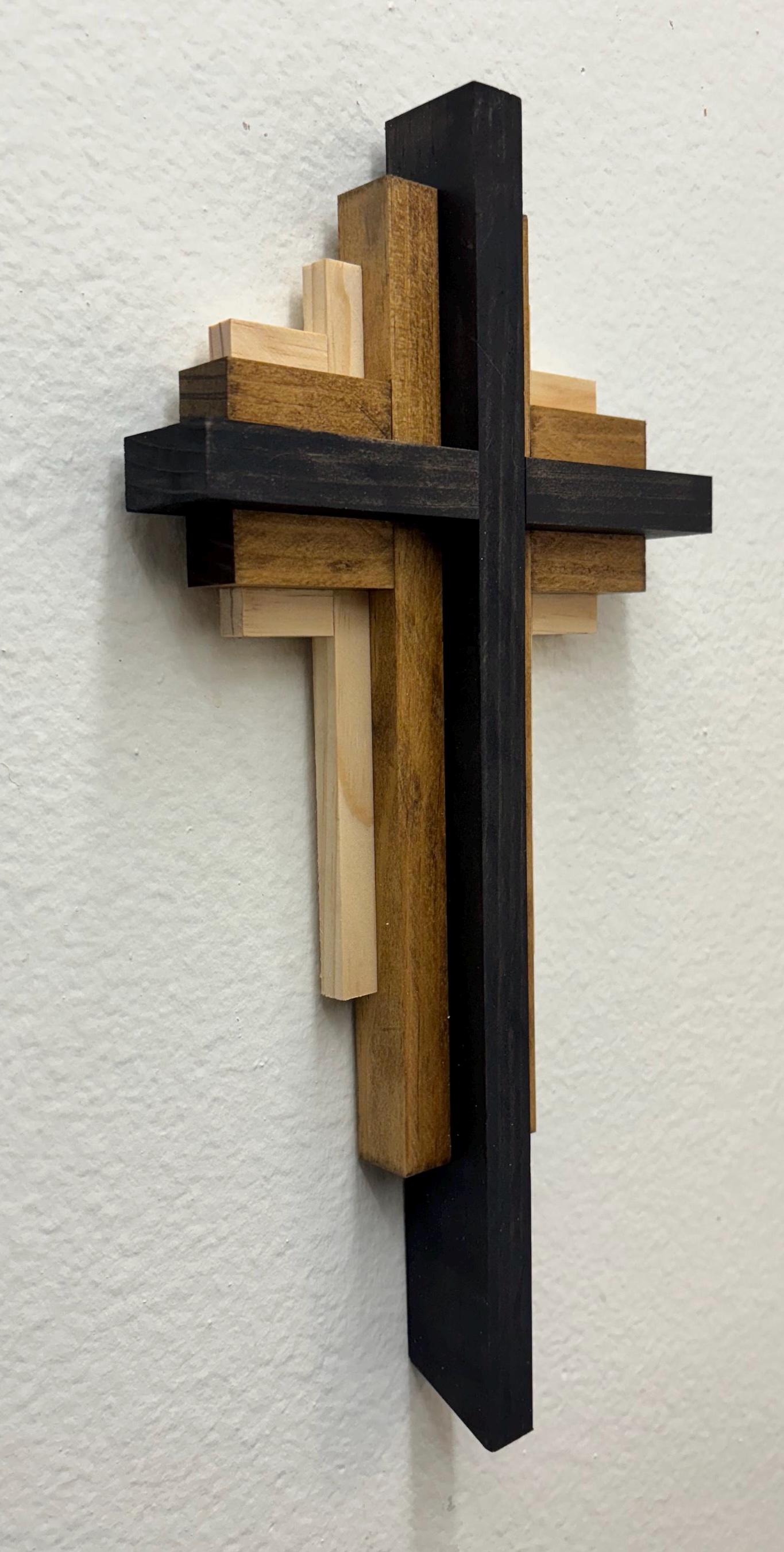 Rustic 3D - Layered Wooden Cross | Christian Home Wall Decor ...