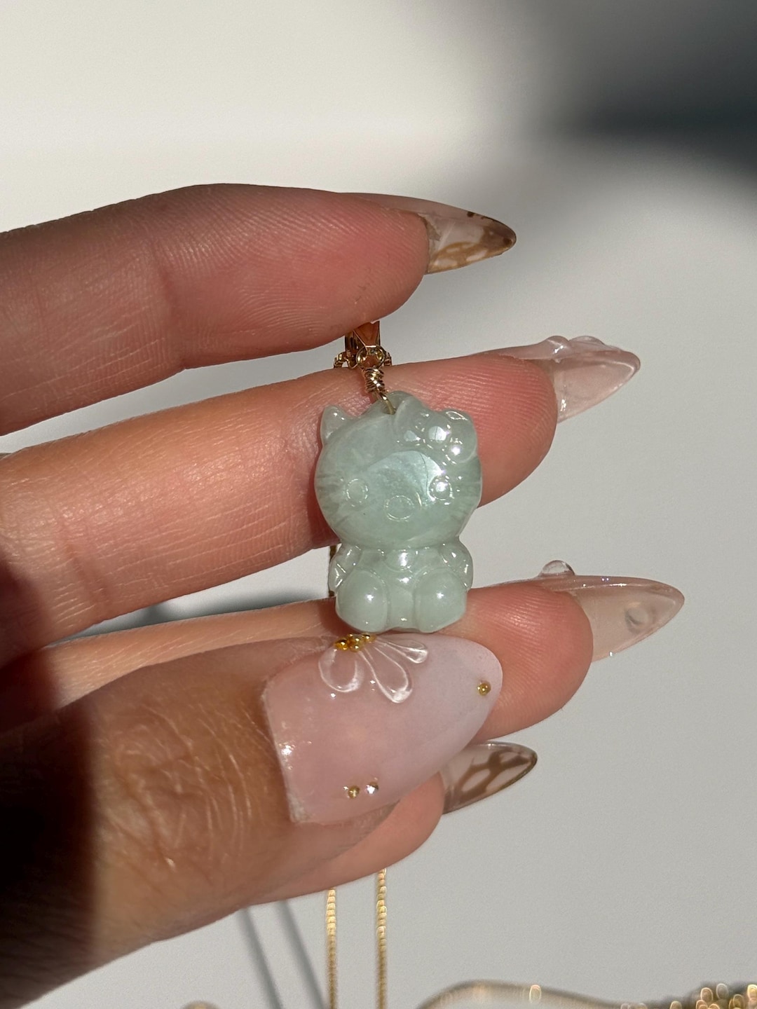 Hello Jade Kitty 14k Gold-filled - Etsy
