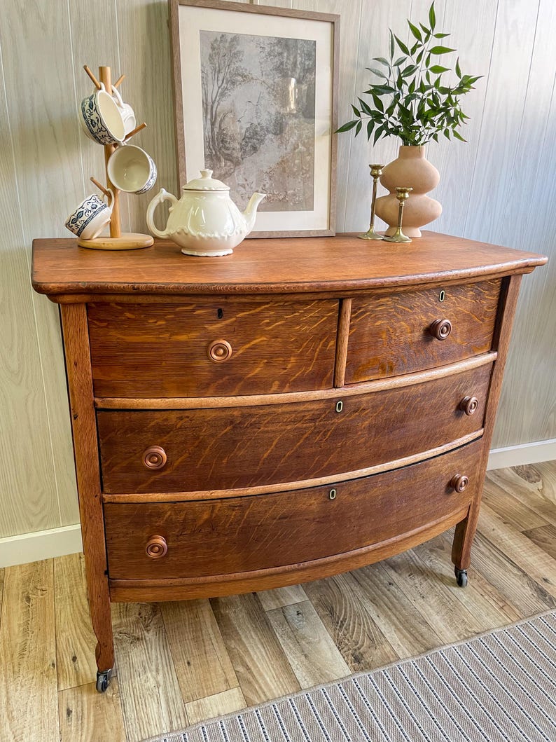Antique Tiger Oak Sideboard/buffet/dresser - Etsy