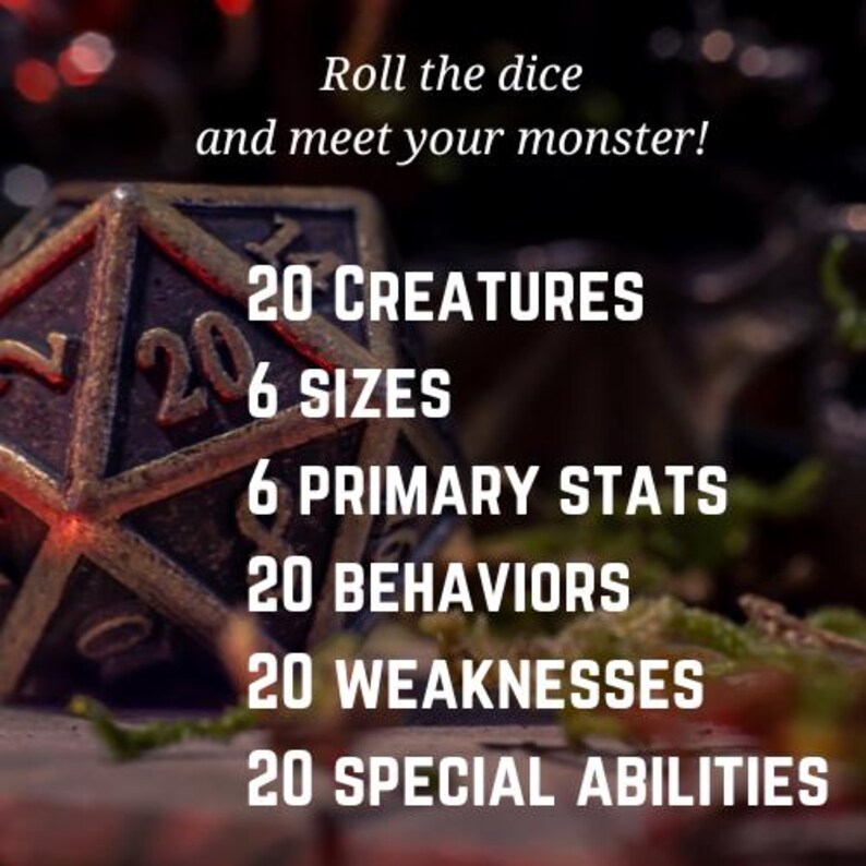 Dnd 5E Monster Generator Digital Download | Random Table Creature ...