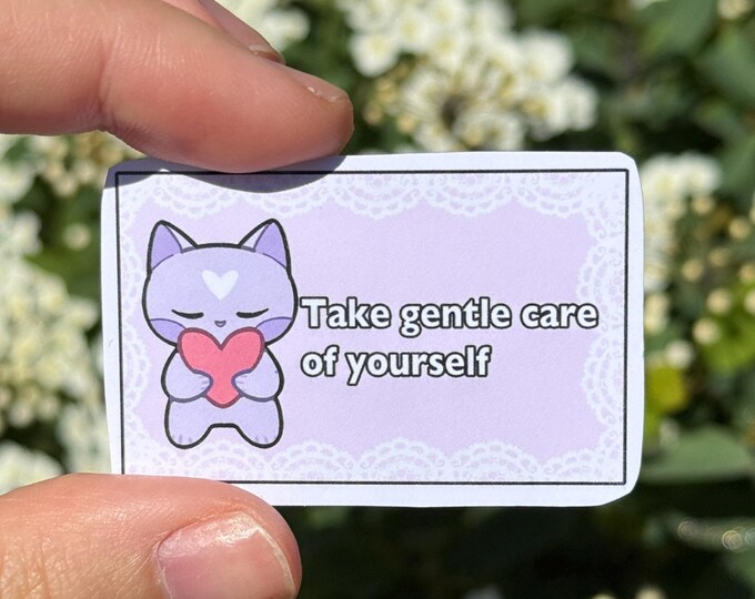 Work in Progress Cat Art Holographic Matte Vinyl Sticker | Cute Kawaii ...