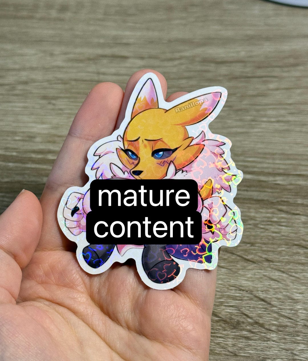 Renamon Portrait - Heart Film Sticker. Anime Digimon Fan Gift - Shiny ...