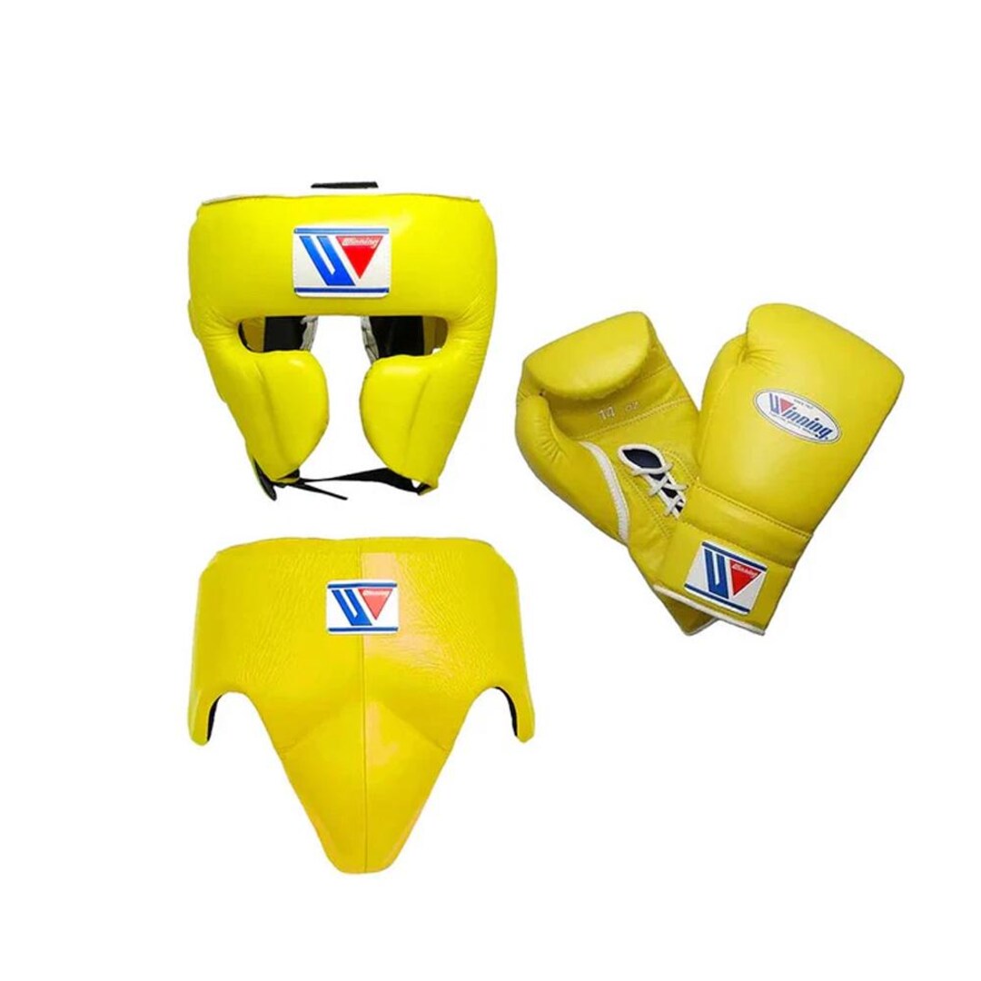 Custom Made Winning Boxing Set, Winning Gloves, Head & Groin Guard ...