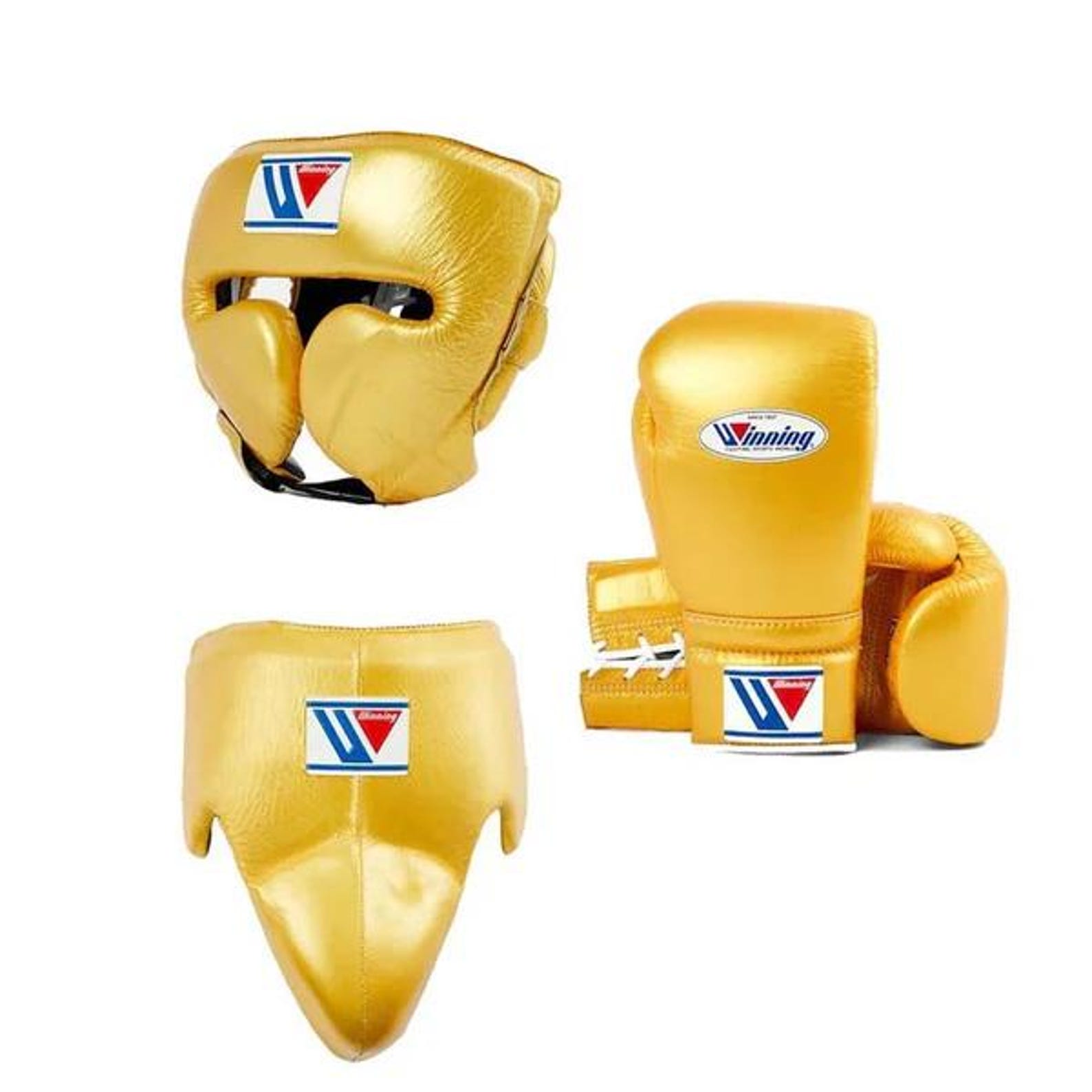 Custom Made Winning Boxing Set, Winning Gloves, Head & Groin Guard ...