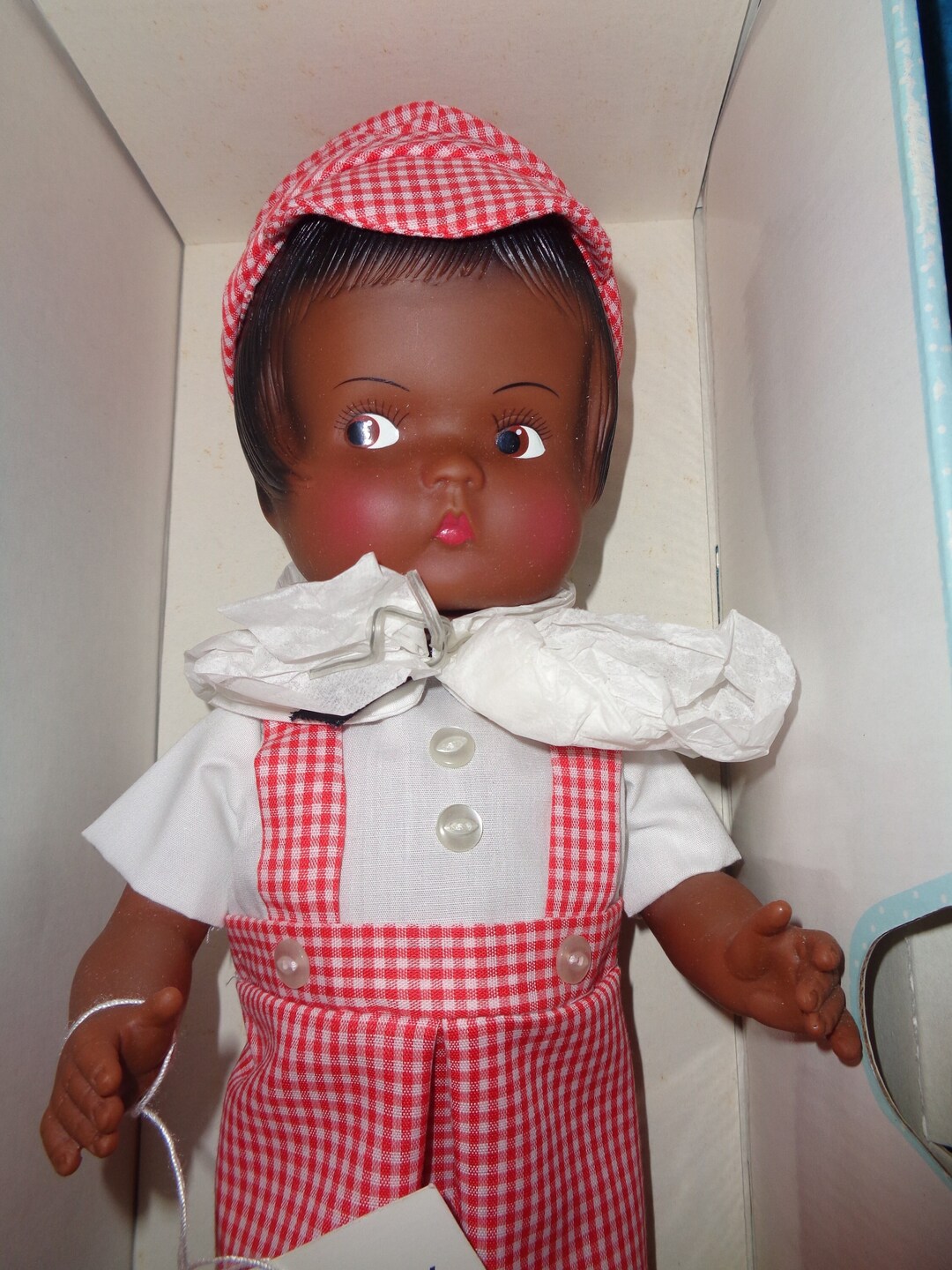 Effanbee 1987 BLACK Patsy Doll attached in Box 14 Ethnic Brown Vinyl ...