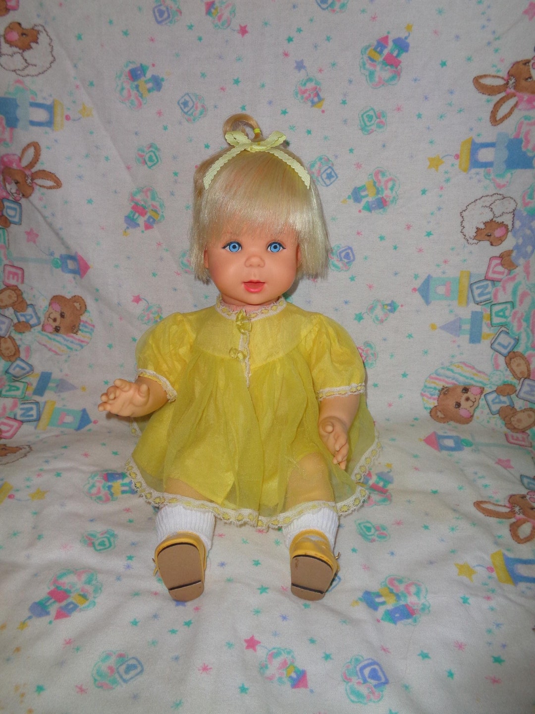 Mattel 1965 TALKING Baby Teenie Talk Doll 18 Mouth Moves & She Talks ...