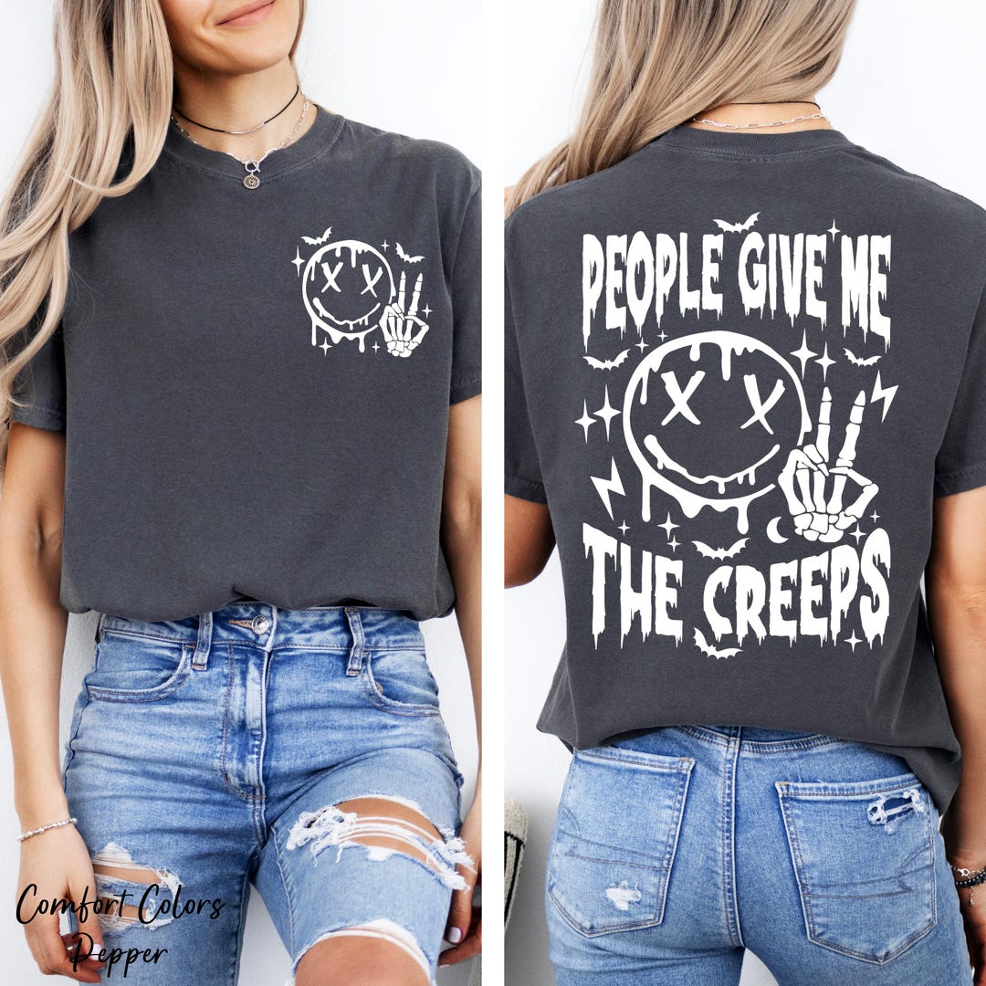 People Give Me the Creeps Shirt, Horror Shirt, Skeleton Hand Tee, Peace ...