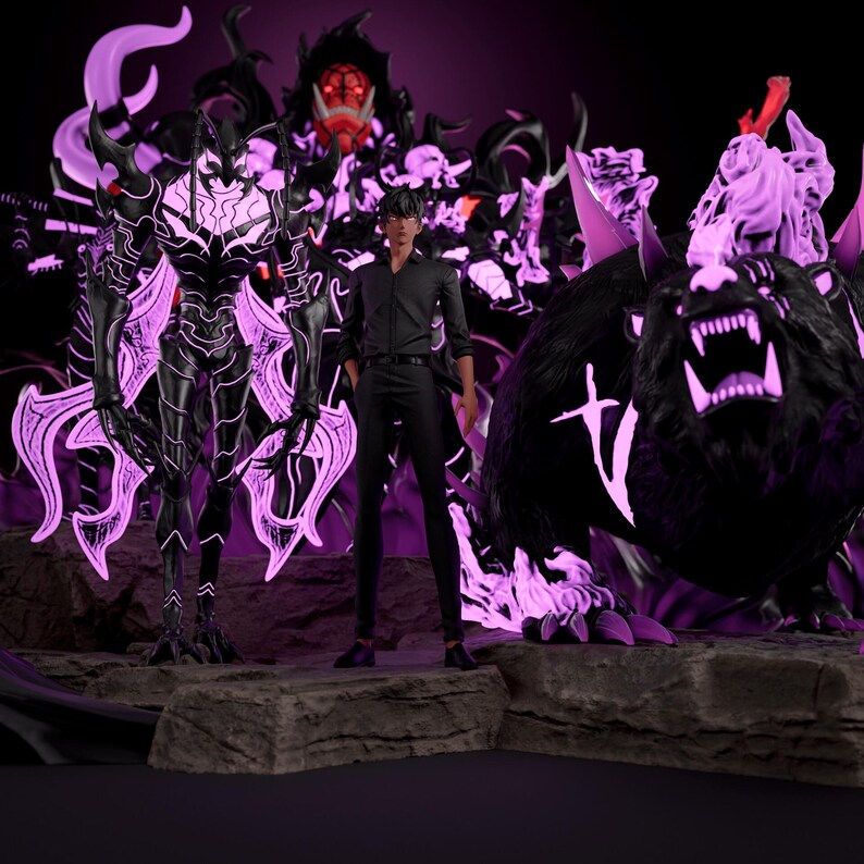 Solo Leveling Diorama STL – High-quality 3D Printable Model With 6 ...