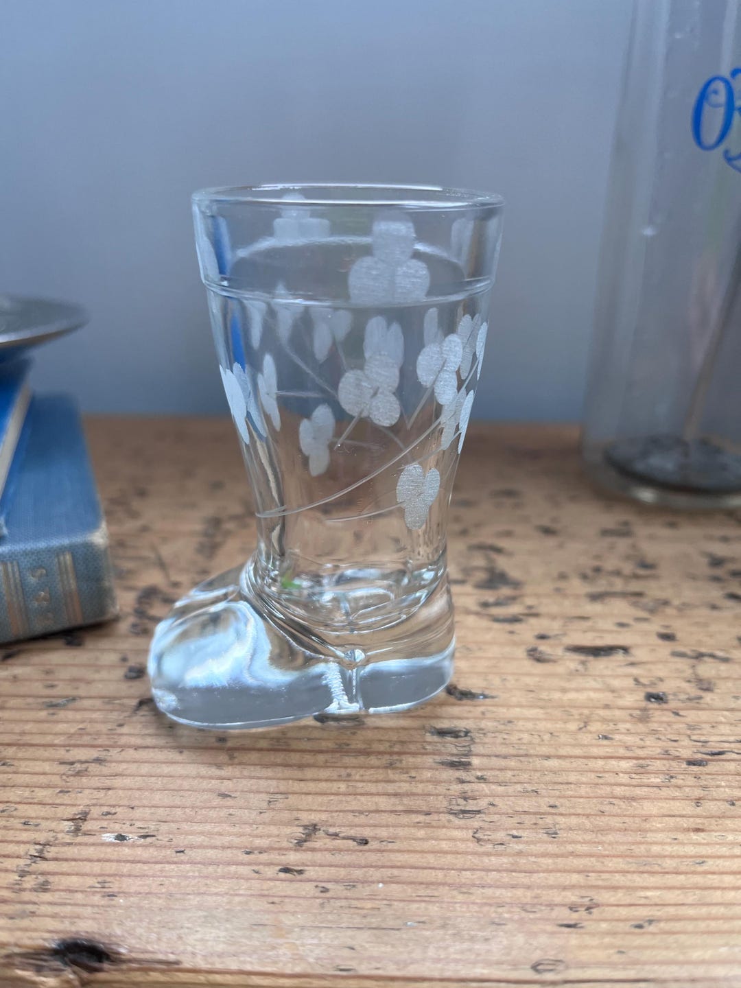 MOD DEP Glass Boot Welly Irish Hand Cut Glass Lucky Clover- Shot Glass ...