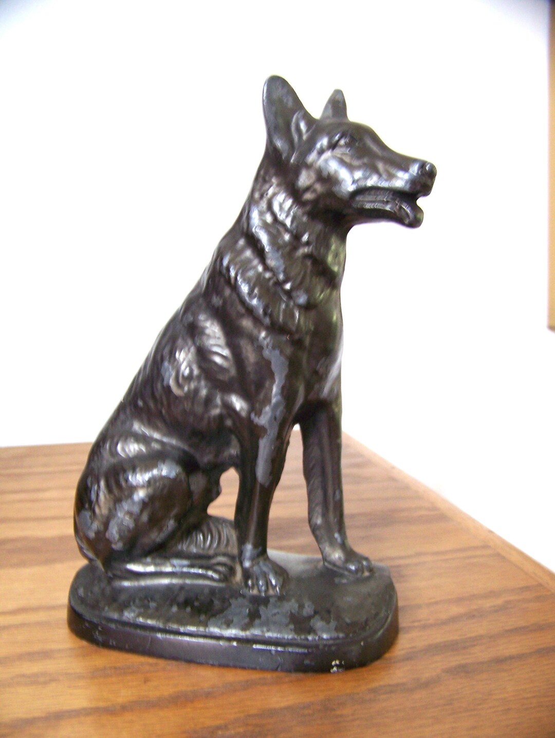 Antique Doorstop German Shepard Vintage 1920's Cast Iron Sitting Dog ...