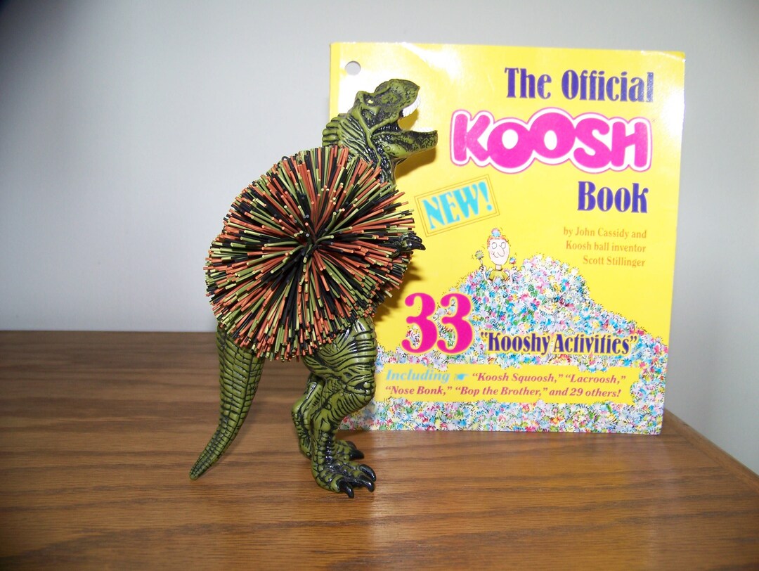 T-rex Jurassic Park 1990's Koosh Dinosaur & 1989 Activity Book lost ...