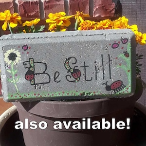 Painted Garden Bricks, Scripture Themed, Painted Brick Doorstops ...