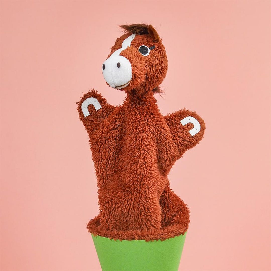 Peek-a-boo Horse Cone Puppet | Pop up Toy Puppet | Push up Stick Hand ...