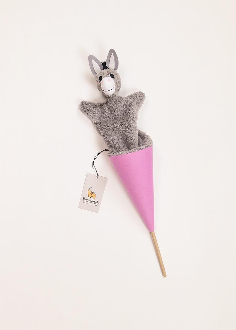 Peek-a-boo Donkey Cone Puppet | Pop up Toy Puppet | Push up Stick Hand ...