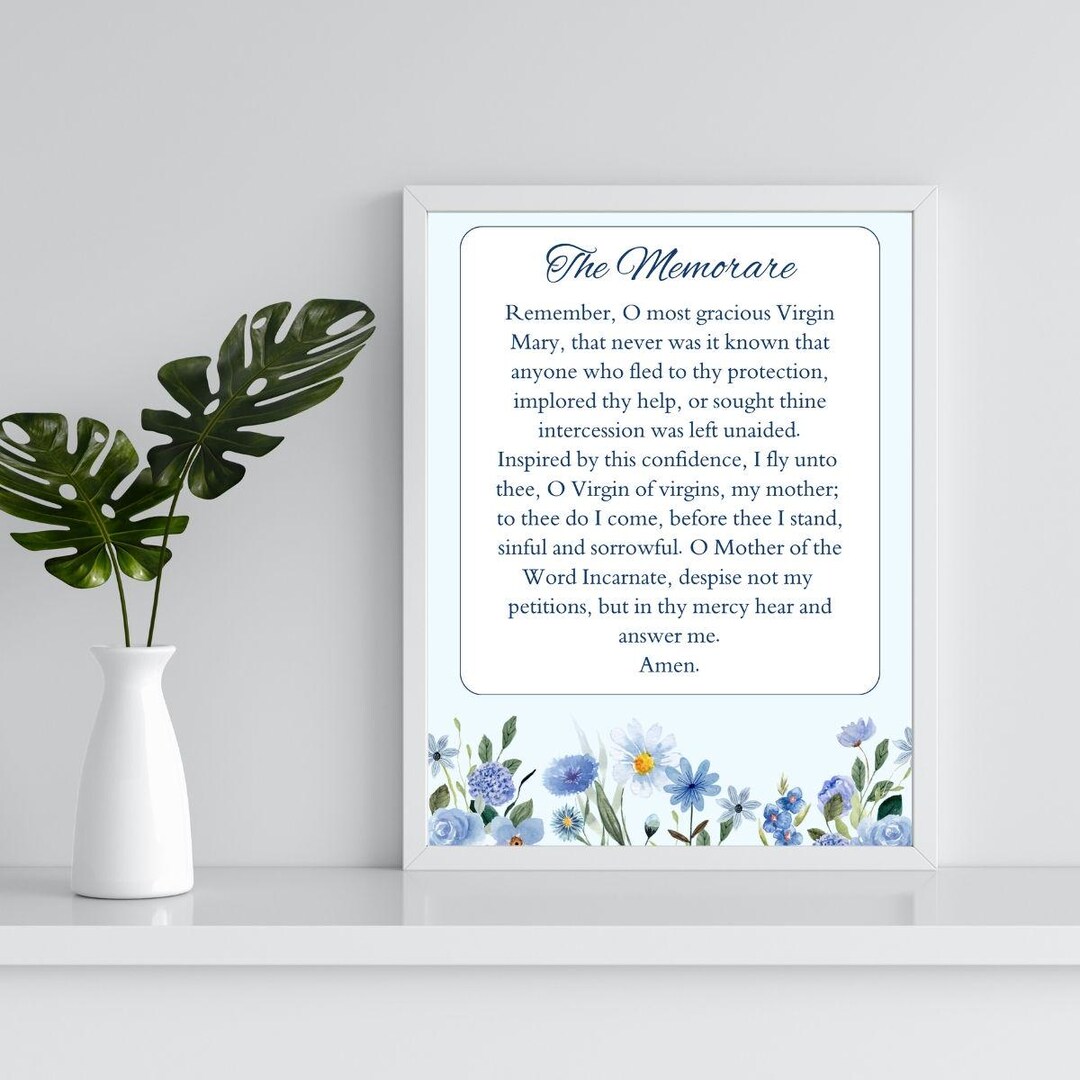 Catholic Prayer Printable | Memorare | Digital Download - Etsy