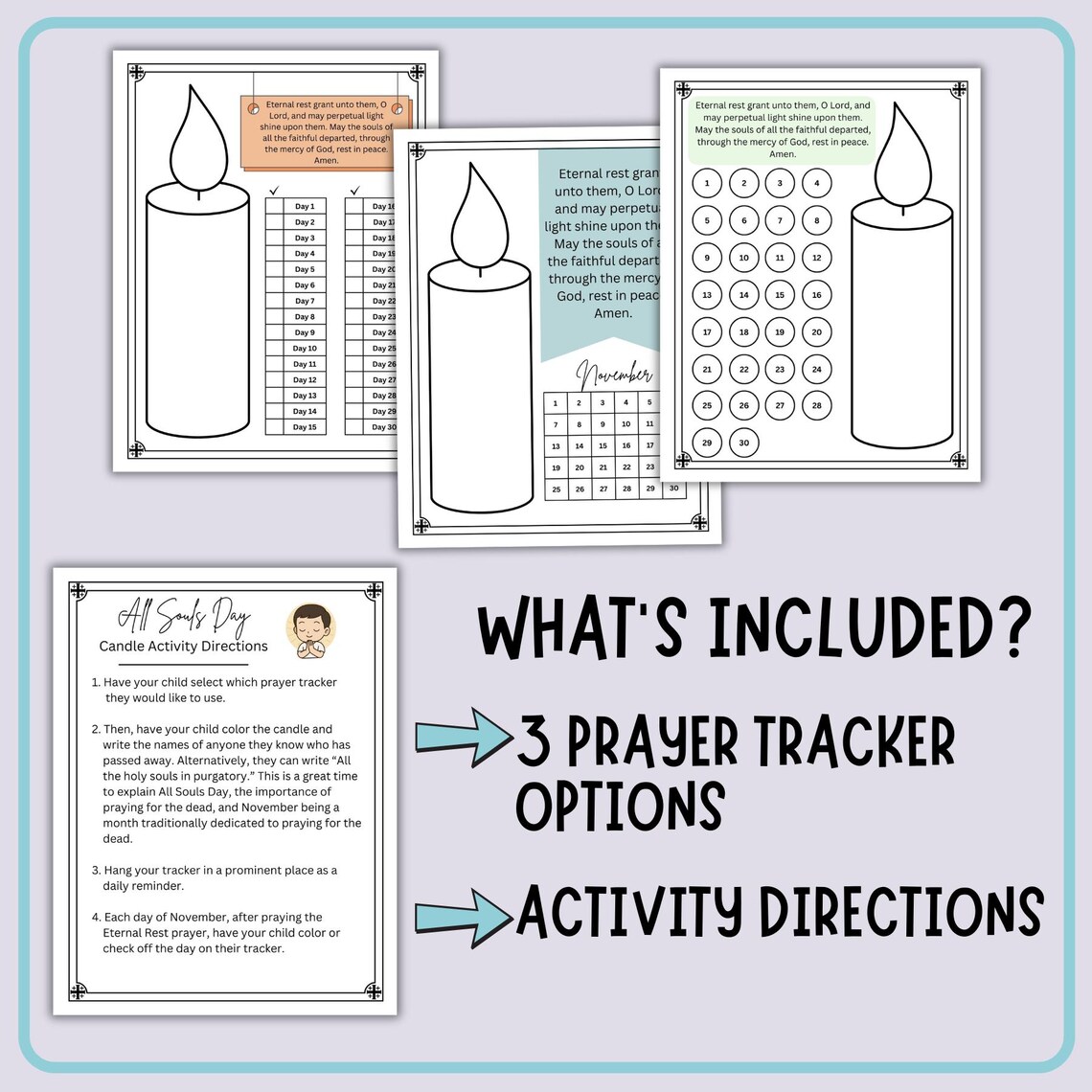All Souls Day Activity | Catholic Kids Prayer Tracker | Hallowtide ...