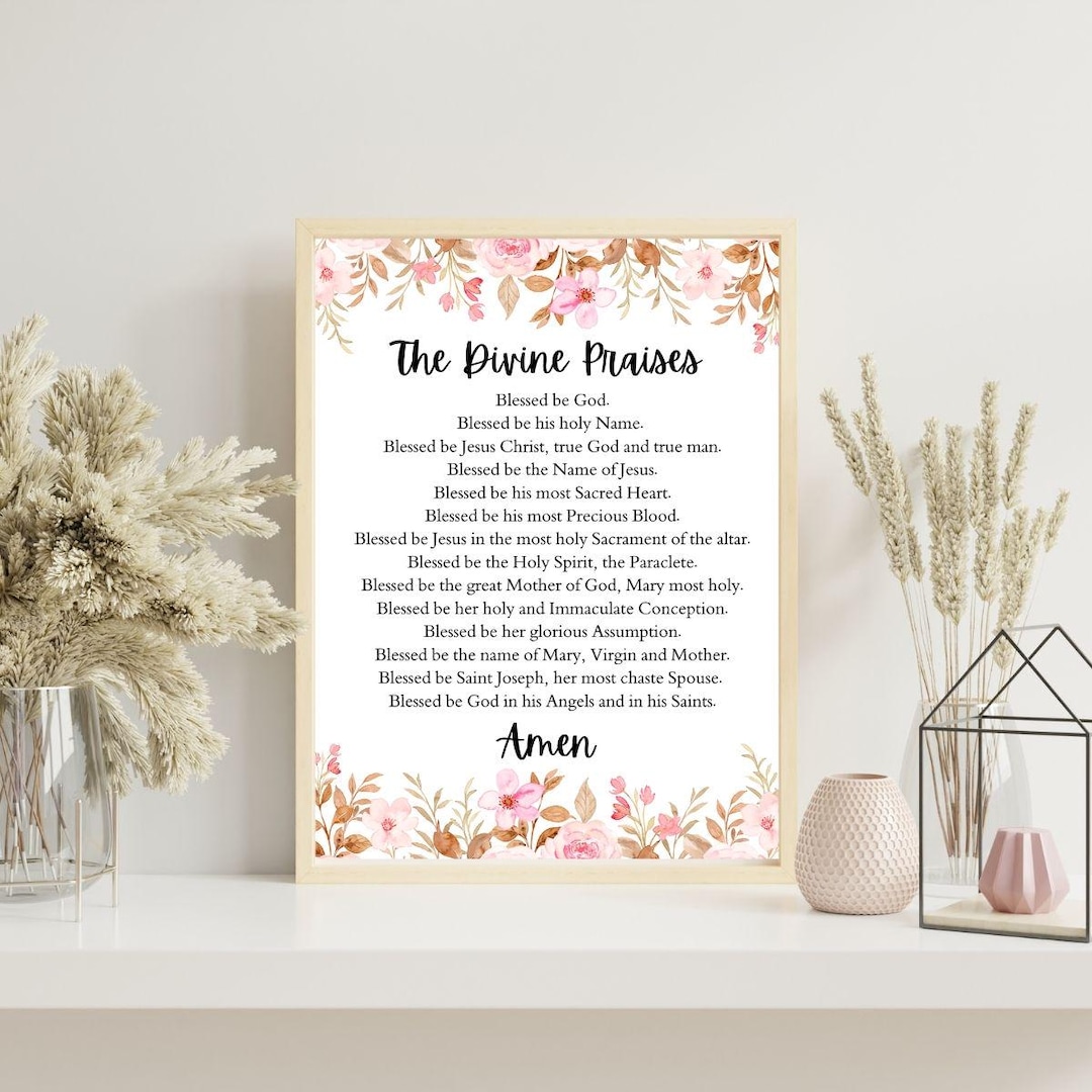 The Divine Praises Catholic Prayer Printable (digital Download) - Etsy