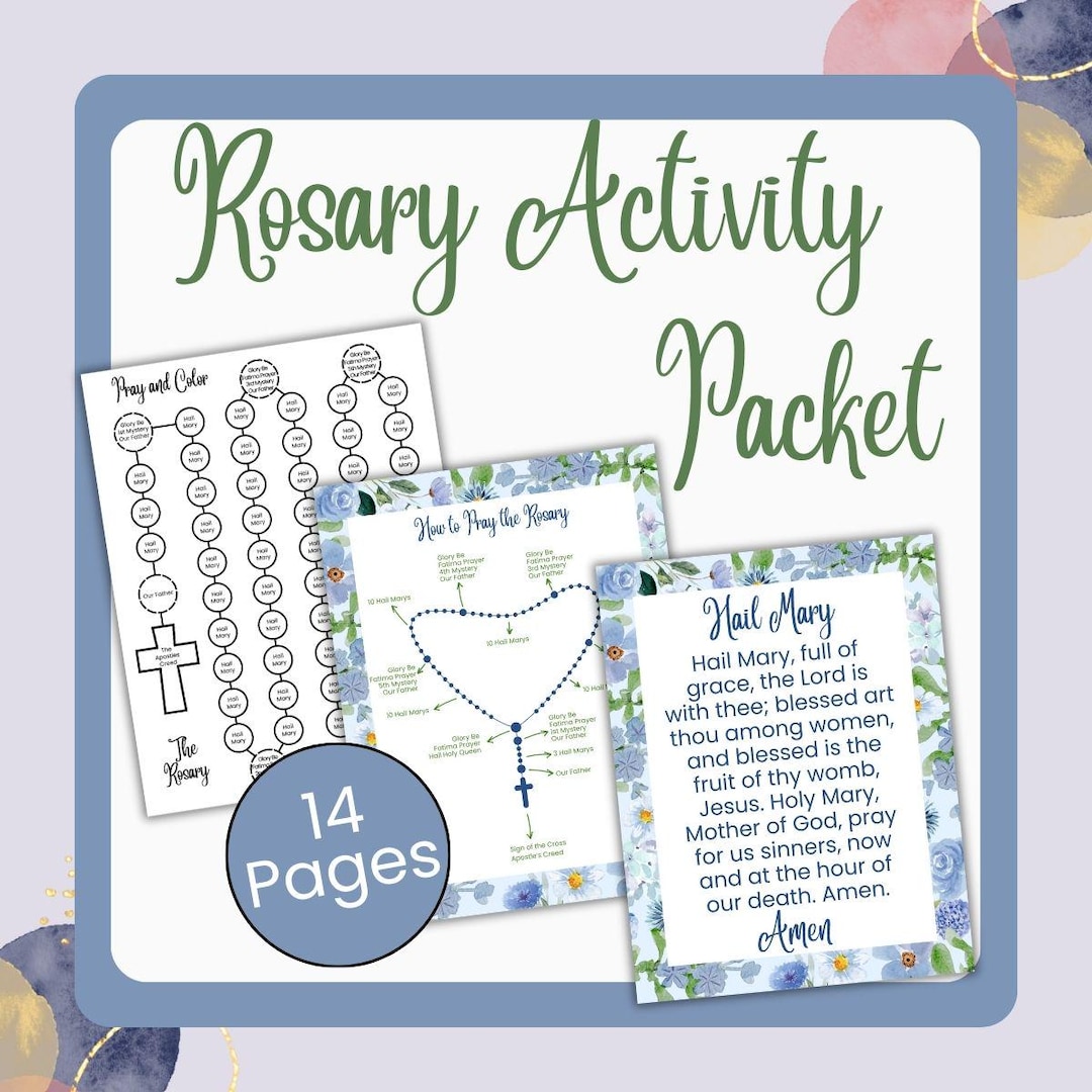 Printable Catholic Kids Rosary Activity Packet | Rosary Guide for ...
