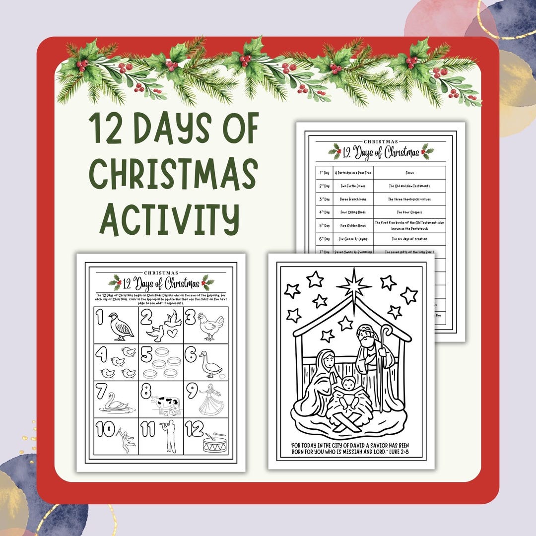 12 Days of Christmas Activity for Catholic Kids (digital Download) - Etsy