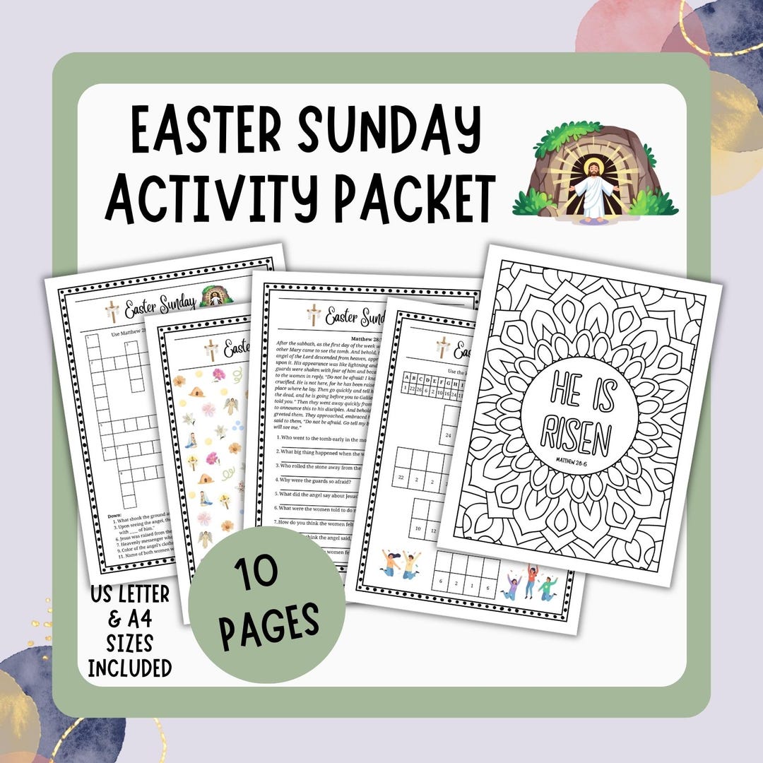 Christian Easter Activity Packet and Scripture Study for Kids (digital ...