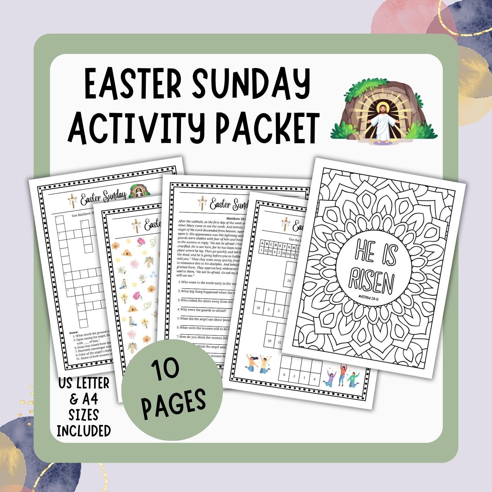 Christian Easter Activity Packet and Scripture Study for Kids (digital ...