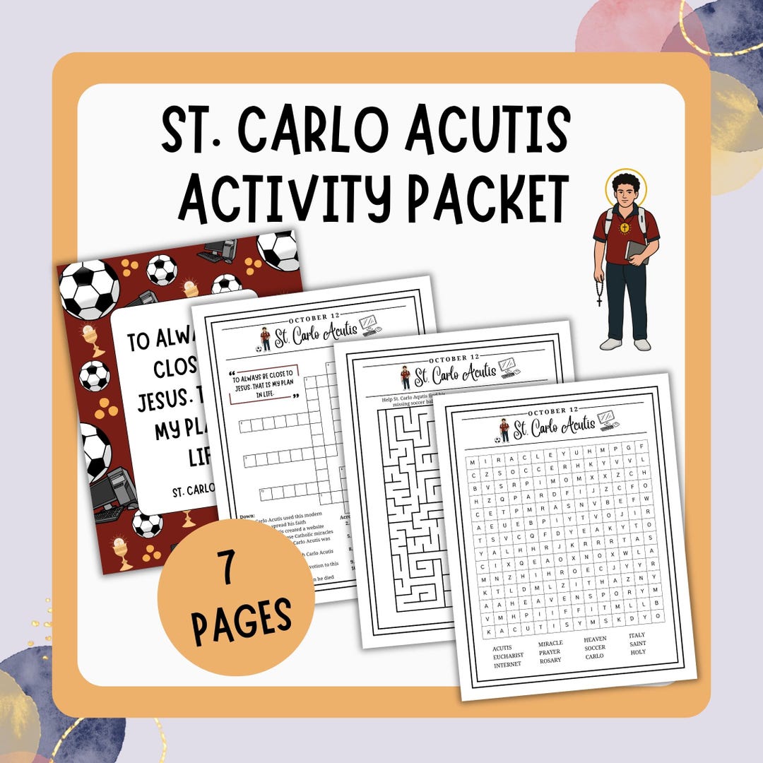 St. Carlo Acutis Activity Packet | Catholic Kids Feast Day (digital ...