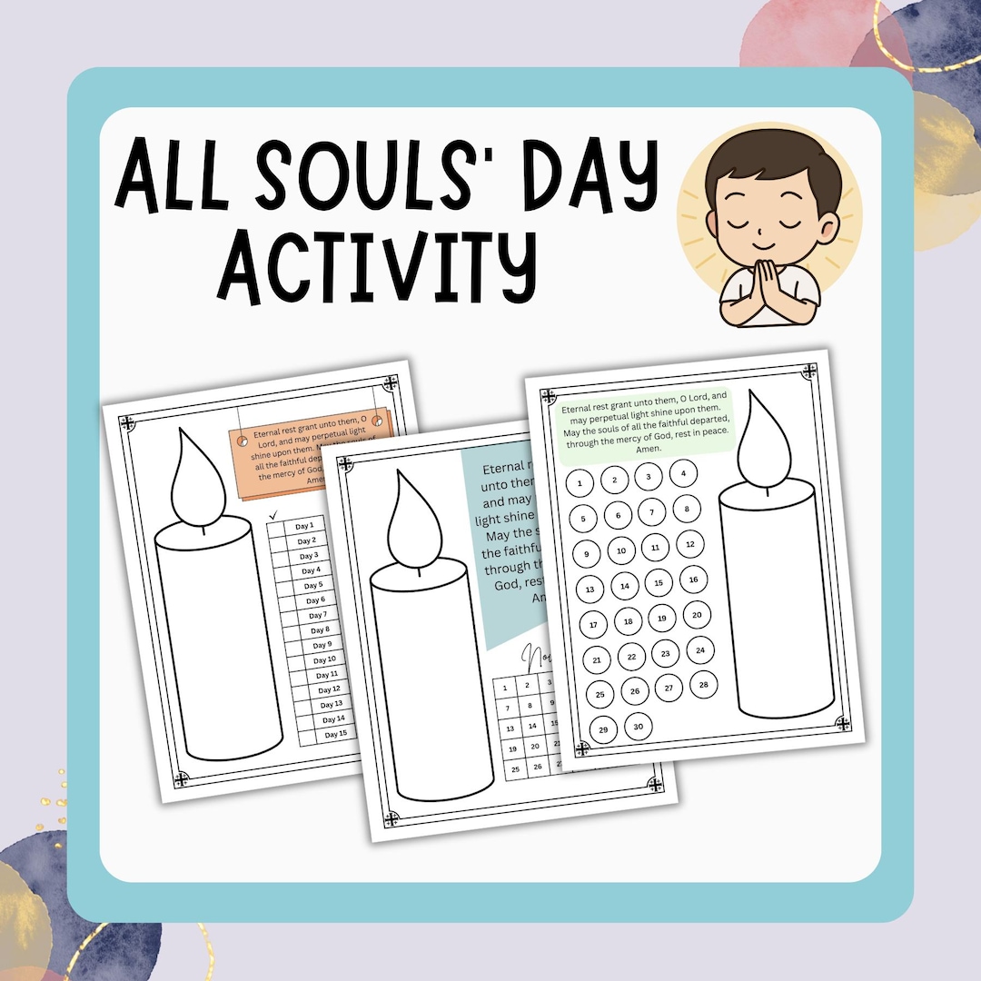 All Souls Day Activity | Catholic Kids Prayer Tracker | Hallowtide ...