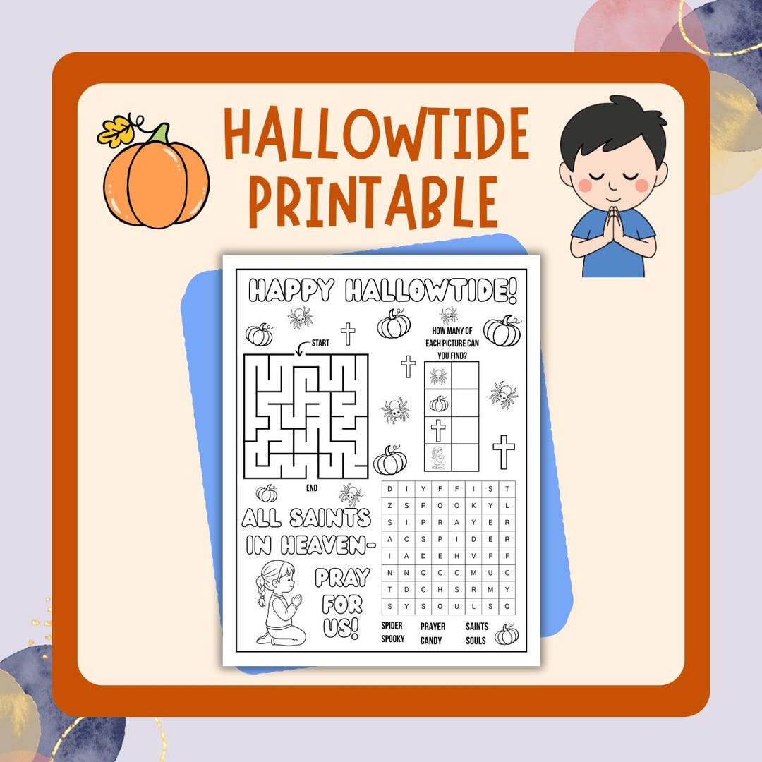 Catholic Preschool Hallowtide Printable (digital Download) - Etsy