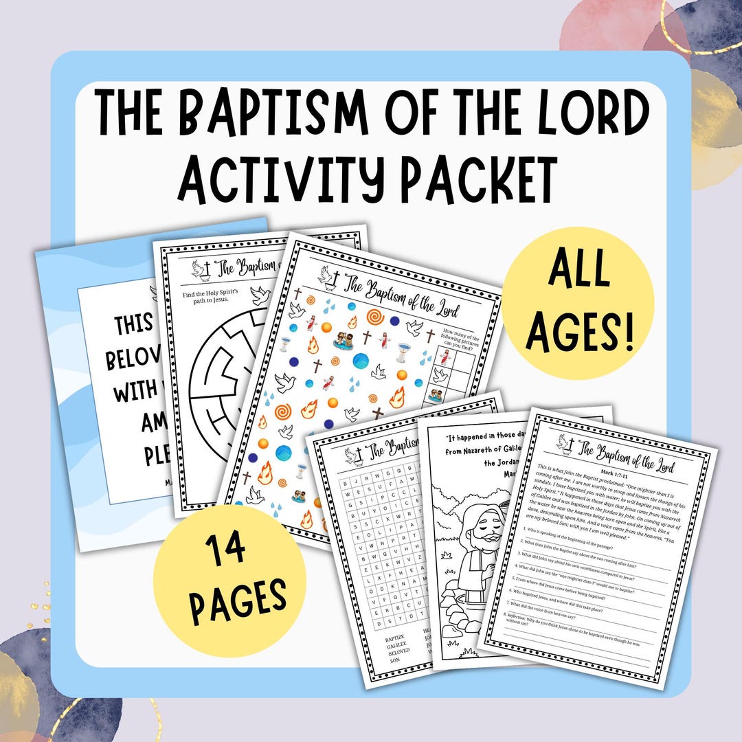 The Baptism of Jesus Activity Packet for Kids (digital Download) - Etsy