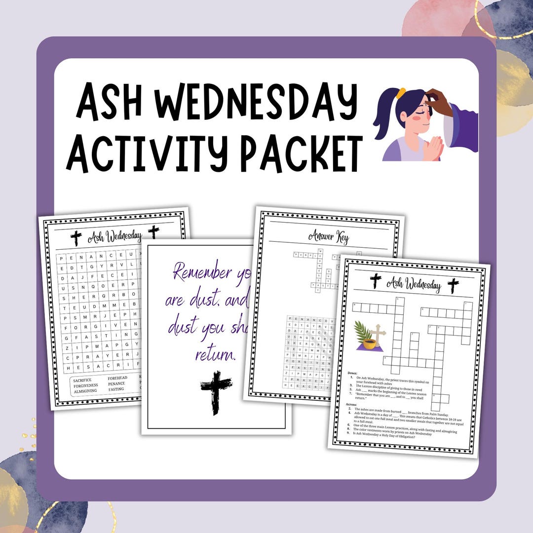 Catholic Kids' Ash Wednesday Activity Packet (digital Download) - Etsy