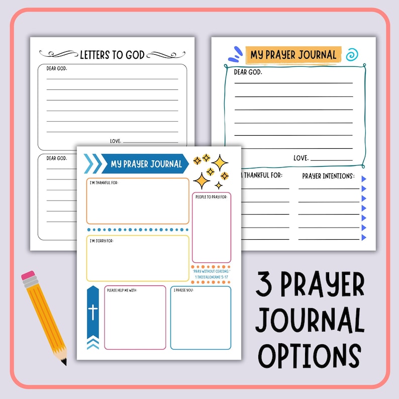 Kids Prayer Printable Journal Pages | Sunday School Lesson | Christian ...