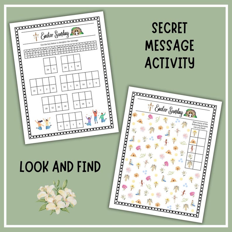 Christian Easter Activity Packet and Scripture Study for Kids (digital ...