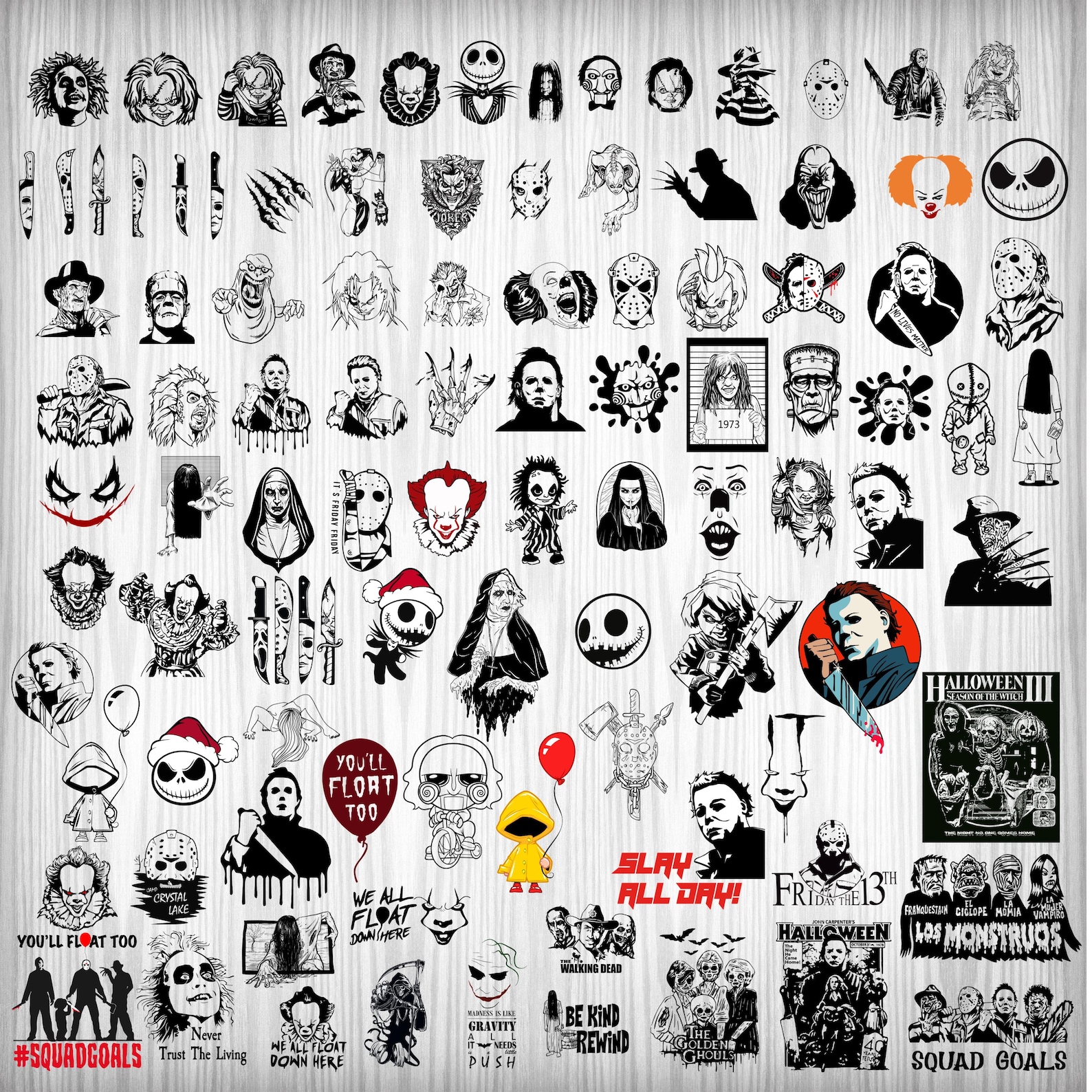 Halloween Horror Movie Character SVG Bundle: Cricut & Clipart (digital ...