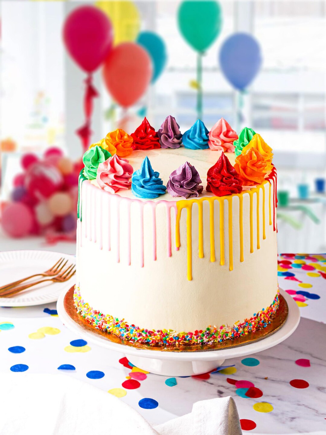 Patisserie Valerie Rainbow Birthday Cake 8" - Fresh Cakes for Delivery ...