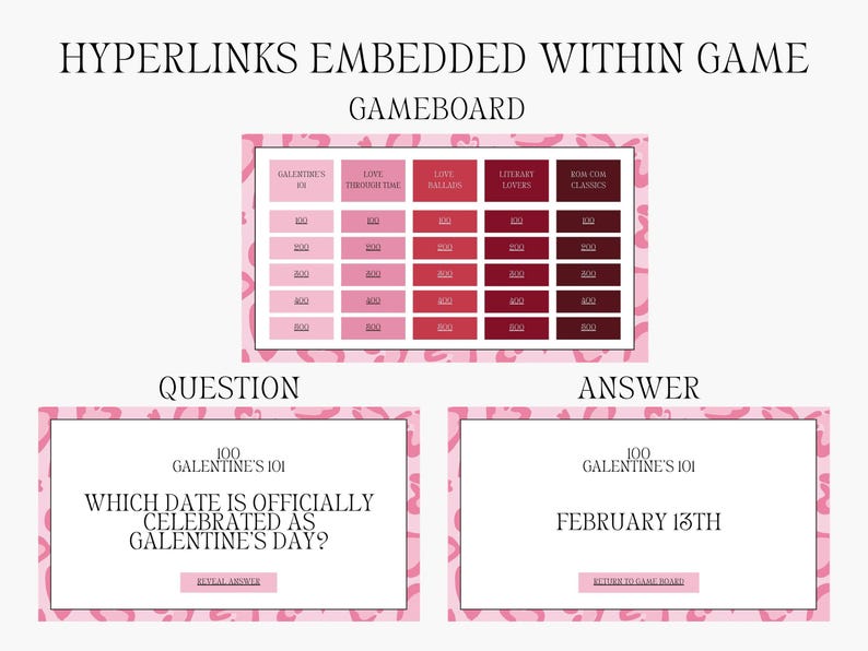 Galentines Day Jeopardy Game Template | Valentines Day Party Trivia ...