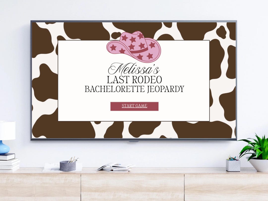 Last Rodeo Bachelorette Jeopardy Game Template | Pink Cow Girl Rodeo ...