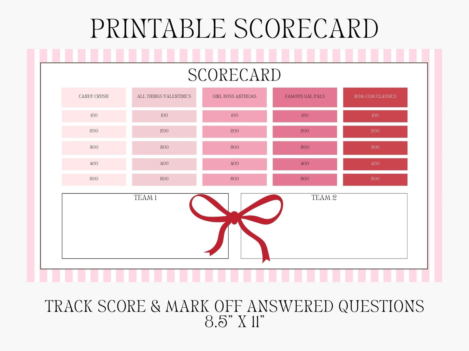 Galentines Day Jeopardy Game Template L Valentines Day Party Trivia ...
