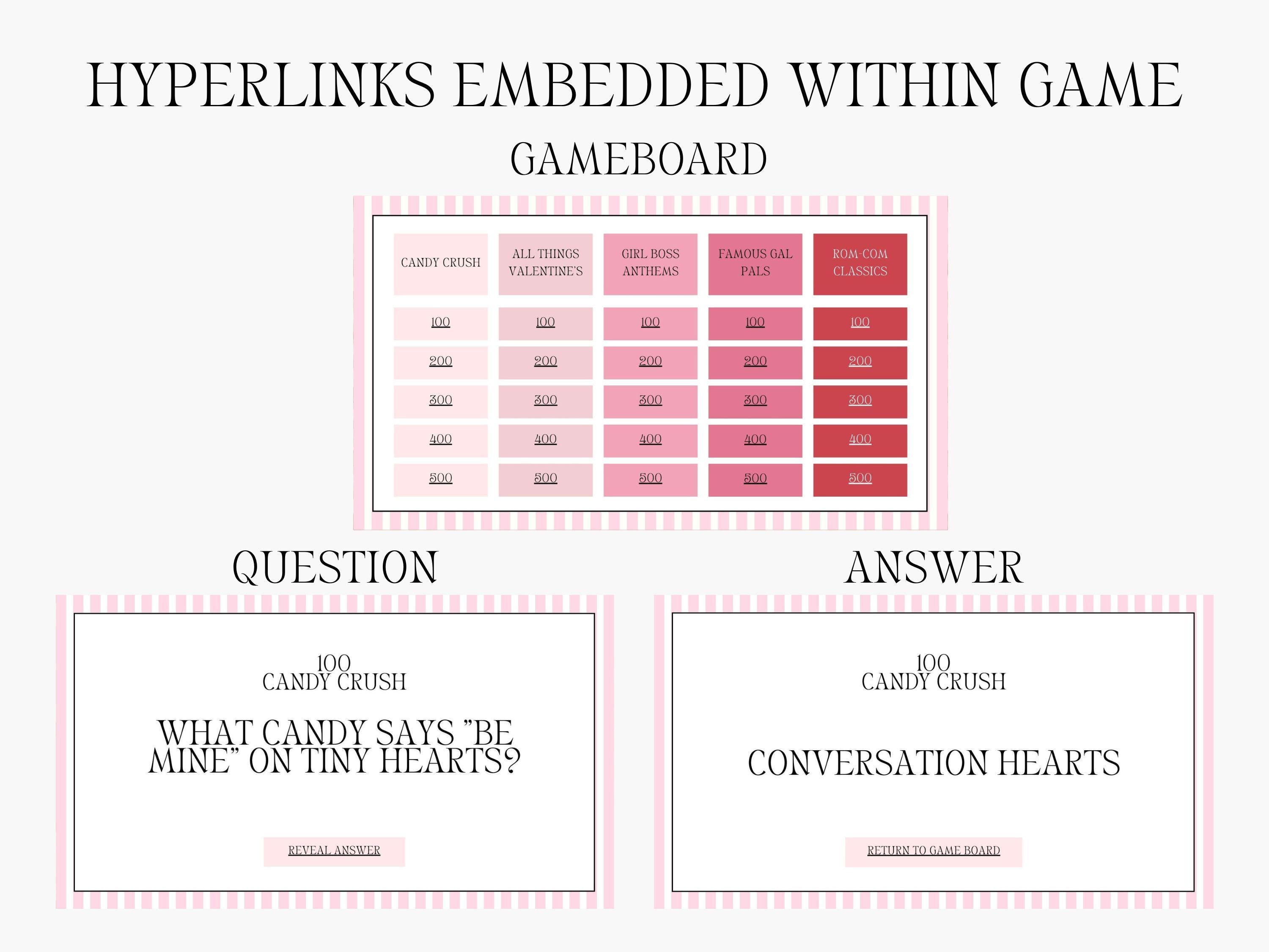 Galentines Day Jeopardy Game Template L Valentines Day Party Trivia ...