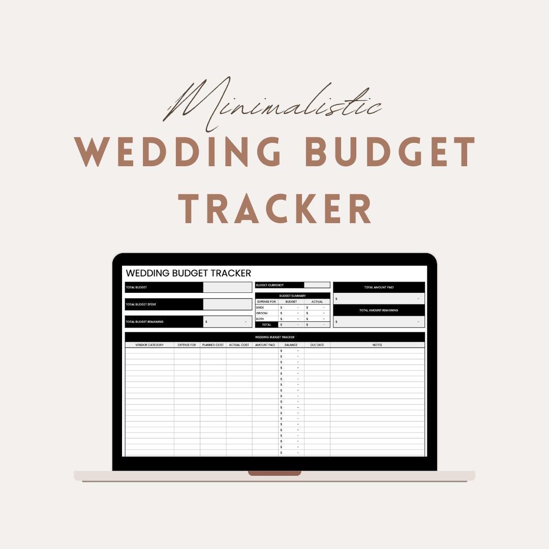 Editable Wedding Budget Planner Spreadsheet | Google Sheets Wedding ...